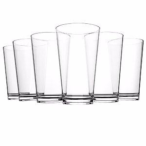 WEXINHAO Clear Drinking Glasses - Unbreakable Acrylic Glasses Drinkware 18 oz set of 6 - BPA Free Dishwasher Safe Reusable Plastic Cups for Kitchen Party Outdoor (Look Like Glass)