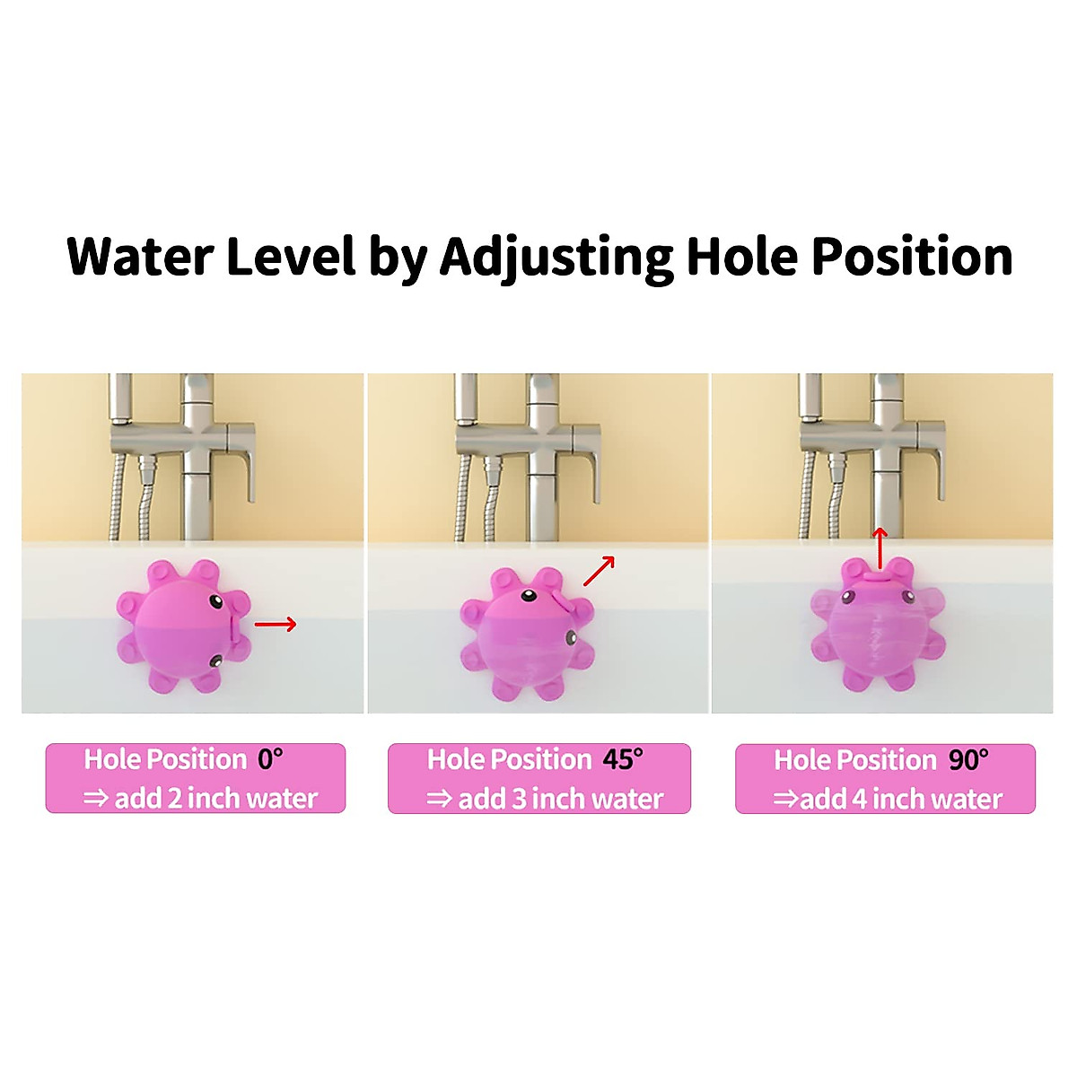 Bathtub Overflow Drain Cover Tub - tub Overflow Drain Cover, Soak Bath Overflow Drain Cover, Bathroom Spa Accessories, Adds Inches of Water for Deeper Bath (Silicone, Hot Pink)