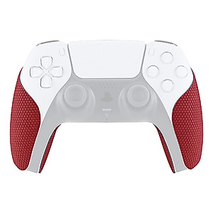 eXtremeRate PlayVital Red Anti-Skid Sweat-Absorbent Controller Grip for ps5 Controller, Professional Textured Soft Rubber Pads Handle Grips for ps5 Controller