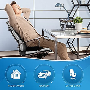 Everlasting Comfort Gel Infused Memory Foam Seat Cushion for Coccyx, Tailbone and Back Pain (Black)