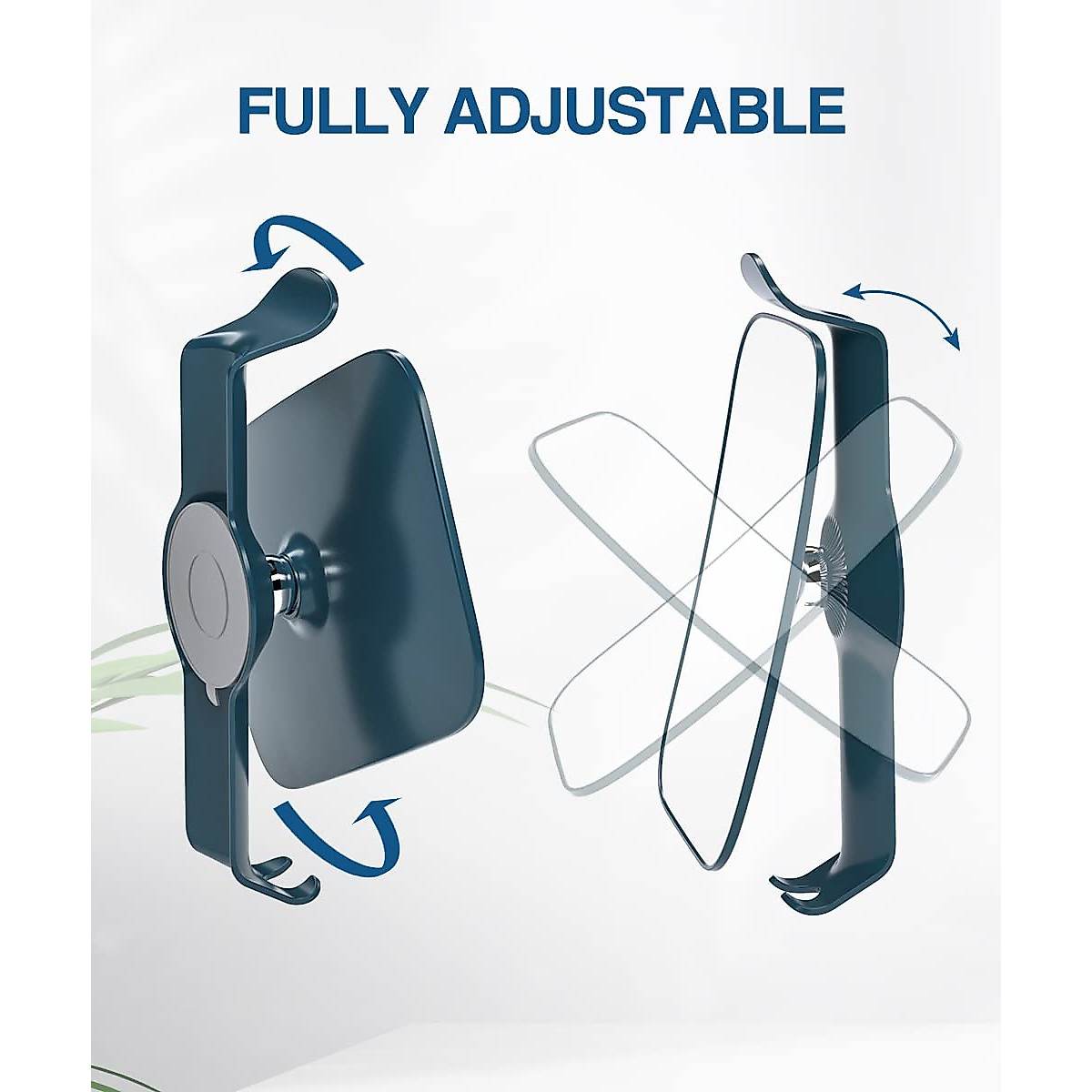 TOUCHBeauty 3X Shower Mirrors for Shaving with Razor Holder, Heldhand & 360 Degree Swivel, Larger Size 11" Blue Bathroom Accessories for Men