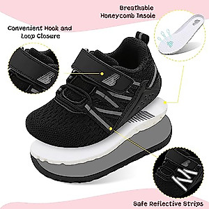 BARERUN Infant Baby Walking Shoes Crib Shoes Toddler Shoes Boys Running Shoes Girls Running Shoes Black Size 5 Toddler