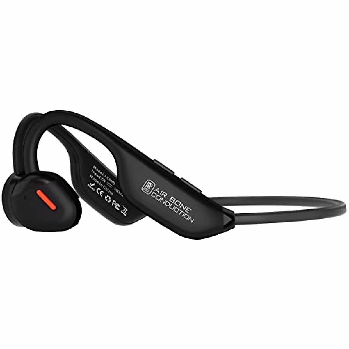 RR SPORTS Open Ear Air Conduction Headphones, Bluetooth 5.3 Wireless Earphones with Noise Cancelling Mic, IPX6 Waterproof Sport Headset for Running, Cycling, Hiking, Driving (Black)