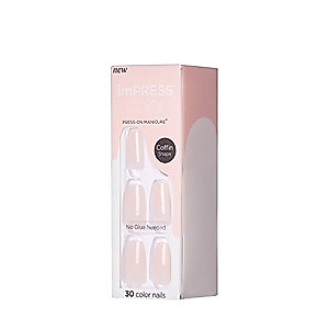 KISS imPRESS Color Press-On Nails Polish-Free Manicure Set, ‘Serendipity’, 30 Chip-Proof, Smudge-Proof Fake Nails