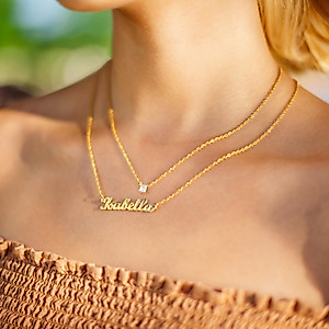 Ldurian Custom Name Necklace | Grace Name Pendant Necklace Gifts | Birthday Jewelry Gift for Women