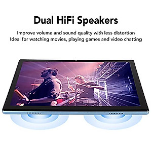 Acogedor 2 in 1 Tablet 10.1 Inch, Android 12.0 Tablets, Support 4G Band Calling Function, 2.4GHz and 5G WiFi Connection, 8GB RAM 256GB ROM, WiFi, GPS, BT (Blue) (US Plug)