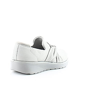 BZees Women's Glimmer Slip-Ons Loafer, Silver Smoke Shimmer, 9 Wide