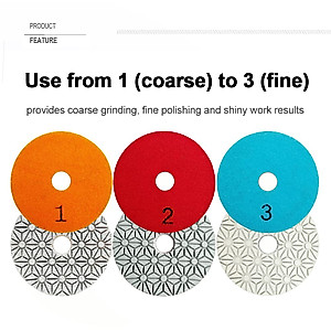 SHDIATOOL 4 Inch Diamond Wet Polishing Pads and Tile Diamond Saw Blade, Cutting Grinding Disc Wheel