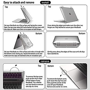 IBENZER Compatible with 2022 2021 2020 MacBook Air 13 inch case M1 A2337 A2179 A1932, Plastic Hard Shell Case for Mac Air 13 Retina Display with Touch ID, Crystal Clear, MMA-T13CYCL