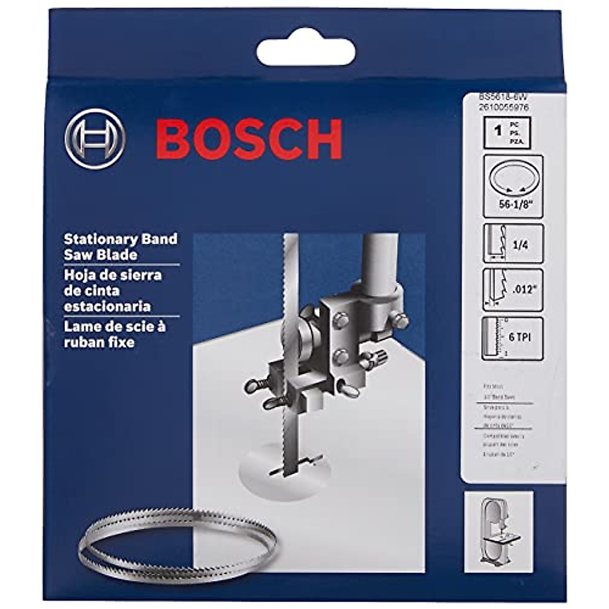 BOSCH BS5618-6W 56-1/8 In. 6 TPI General Purpose Stationary Band Saw Blade Ideal for General Purpose Applications in Wood