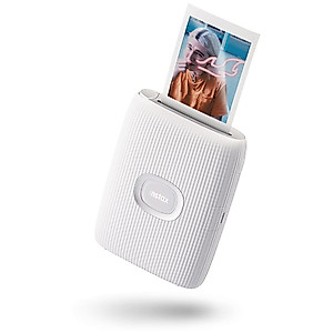 Fujifilm 16767155 Instax Mini Link 2 Smartphone Printer, Clay White Bundle Instax Mini Twin Pack Picture Format Instant Film (20 Shots), Deco Gear Hard EVA Case and Microfiber Cloth