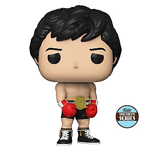 Rocky 45th Rocky Balboa with Belt Specialty Series Pop Protector Bundle - Balboa with Belt Specialty Series Pop Figurine 3.75 Inch Rocky 45th Anniversary Collection with Plastic Protector