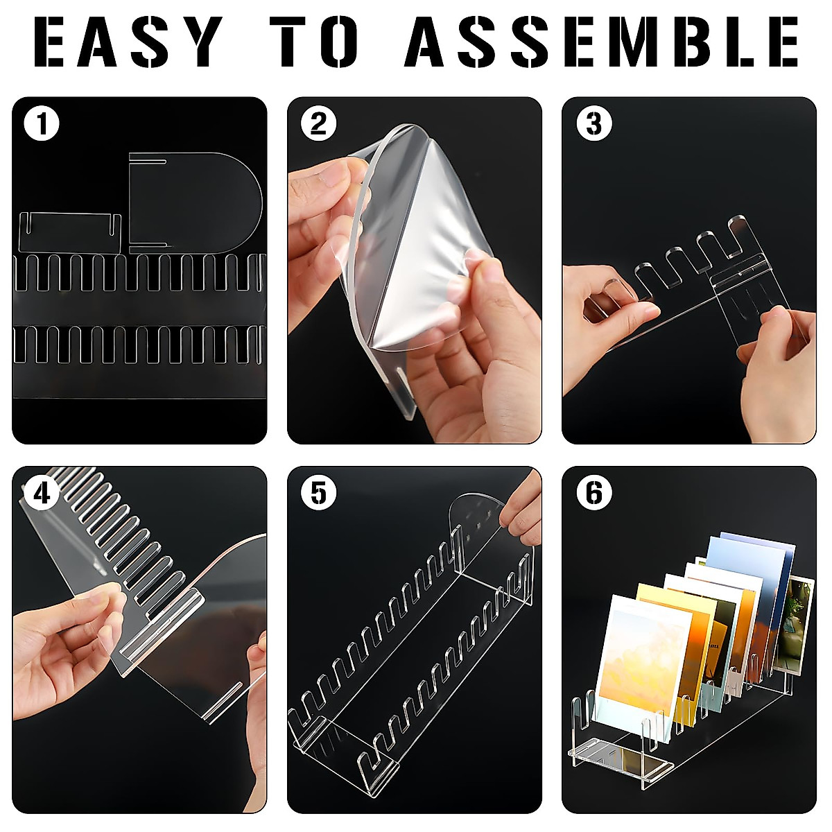 Briwooody 12 Tier Acrylic Greeting Card Display Stand Sticker Display Stand Greeting Card Organizer Greeting Card Display Rack Portable Postcard Display Stand for Retail Counter Desk Tabletop (Clear)