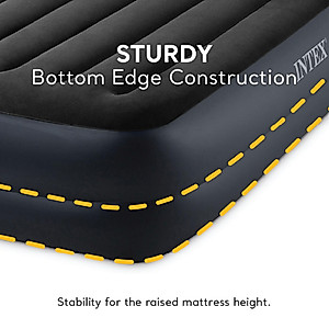 Intex Dura-Beam Standard Series Pillow Rest Raised Airbed w/Built-in Pillow & Internal Electric Pump, Twin
