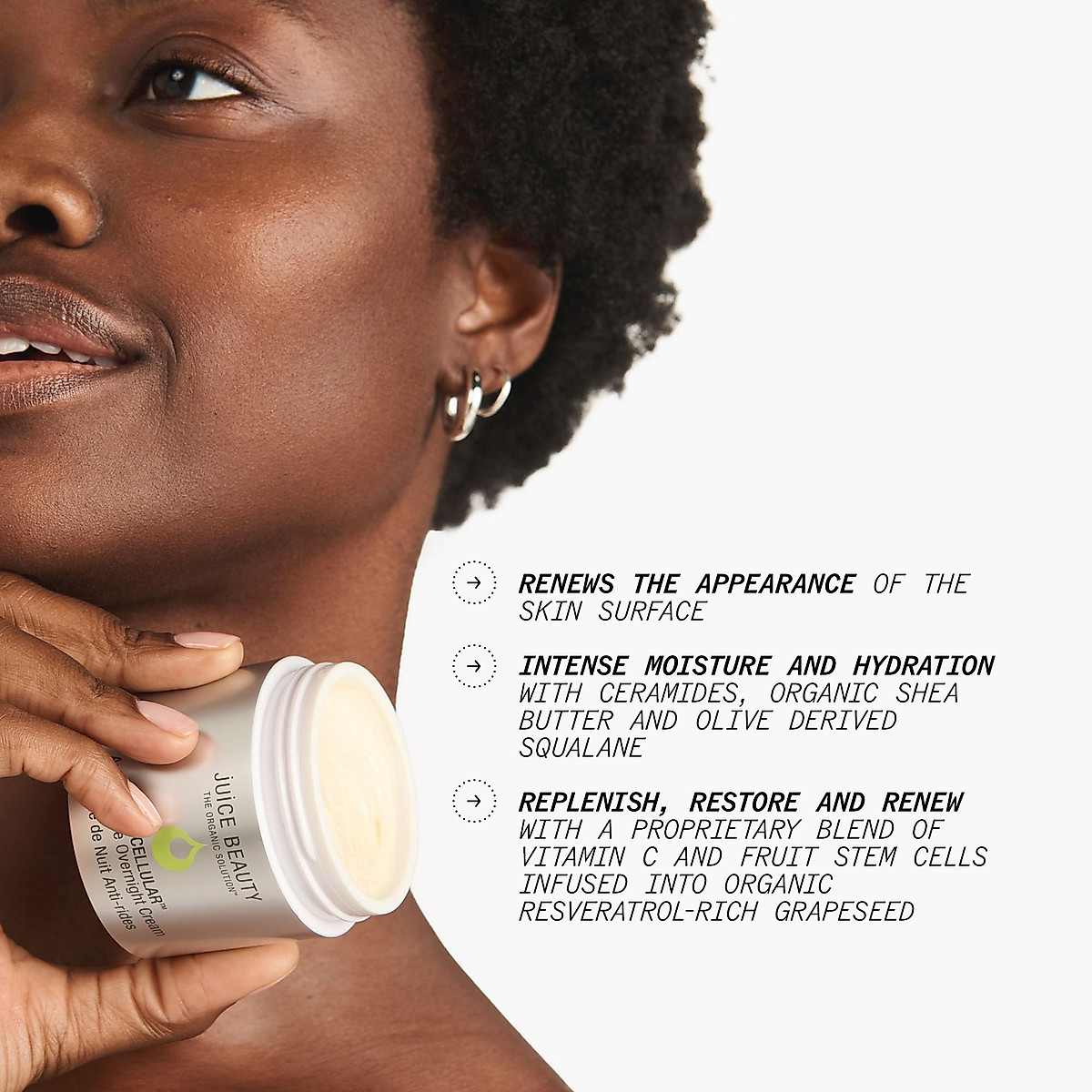 Juice Beauty Stem Cellular Anti-Wrinkle Ceramide Overnight Cream - 50 mL - Reduces Look of Deep Lines + Wrinkles - Vegan, Cruelty Free