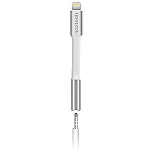 Naztech [MFi Certified] Lightning to 3.5mm Audio Adapter, for Plug & Play Convenience, Connect Your Headphone, Speakers, Car Stereo's to Your iPhone [White] 14647