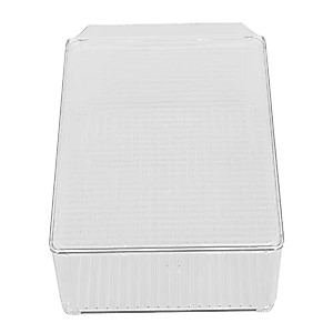 Delaman Pantry Storage Bins with Lid Large Capacity Transparent Food Grade Portable Durable Multifunction Pantry Containers(B)