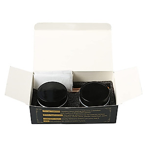 KINNO Epoxy Gilding Adhesive Glue Set, 50ml Gold Leaf Glue,50ml Gilding Varnish and 100 Sheets 5cm Gold Leaf,and 100 Sheets Silver Leaf