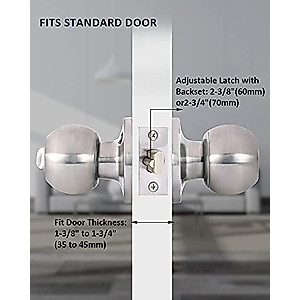Lanwandeng (2 Pack) Entry Door Knob with Lock and Keys, Exterior/Interior Door Locks with Screwdriver for Bedroom or Bathroom,Satin Nickel Door knobs