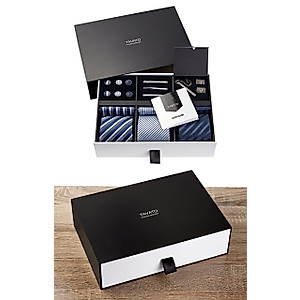 Premium Men’s Gift Tie Set Silky Necktie Pocket Squares Tie Clips Cufflinks For Men