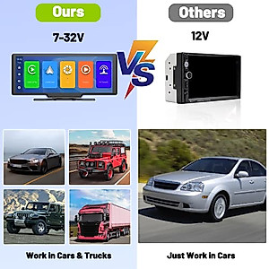 Dash Mount Apple CarPlay Car Stereo Bluetooth with 9.3 Inch Touchscreen, Wireless Portable Android Auto Car Radio with FM Transmitter Voice Control AUX Cable for Cars Trucks