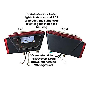 MAXXHAUL 70205 Trailer Light Kit - 12V All LED, Left and Right Waterproof Submersible for Trailers, Boat Trailer Truck Marine Camper RV Snowmobile, Red