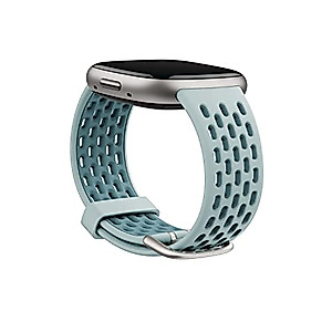 Fitbit Sport Band, 24mm Attach,Sea Blue/Ocean,Small *Compatible with Sense 2, Sense, Versa 4 & Versa 3
