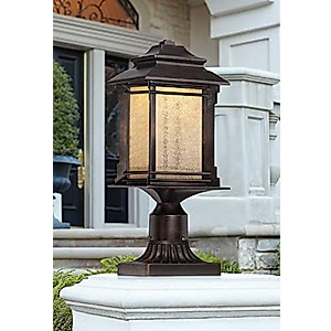 John Timberland Outdoor Pier Mount Post Adapter Antique Bronze Aluminum Fluted Column Style Base 5 3/4" for Exterior House Porch Patio Outside Deck Garage Yard Garden Driveway Home Lawn Walkway