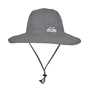 MOUNTFOOTPRINT Wide Brim Waterproof Bucket hat Sun Protection Fishing hat rain Hats Summer Unisex Water Resistant (Dark Gray)