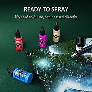 Airbrush Paint Set - 24 Colors Airbrush Paint with 2 Airbrush Cleaner, Ready to Spray, Water Based Acrylic Airbrush Paint Kit for Metal, Plastic Models, Leather, 20ml/Bottle