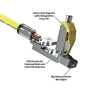LINKUP - RJ45 Connectors Cat6A (12 Pack) Shielded Zinc-Alloy Housing Modular Termination Plug | 10G Easy Internet Tool Free Plugs | for Cat6A up to 22AWG Solid Bulk S/FTP Ethernet Cable [Black]