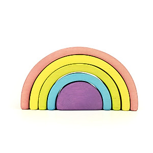 Pastel Rainbow stacking toy 5pcs Montessori toys for 3+ year old Rainbow stacker toy Educational Baby toys Stacking Blocks Learning toys