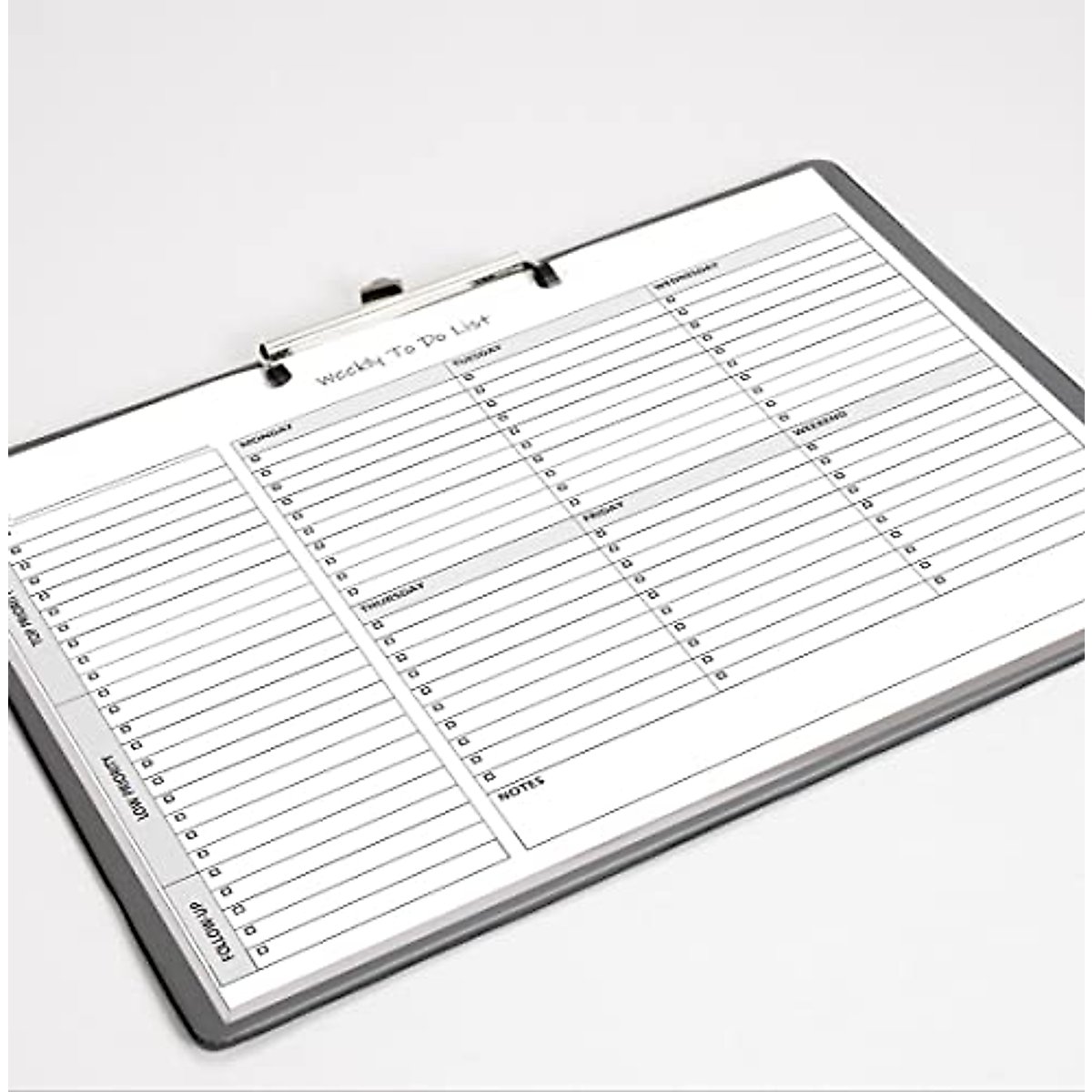 Weekly TO DO List Notepad, 50 Page Task Planner Pad w/ Daily Checklist, Priority ToDo Checkbox & Note Sections. Desk Notebook Pad to Organize Office. 11 X 8.5, A4 Sheets. Made in the USA.
