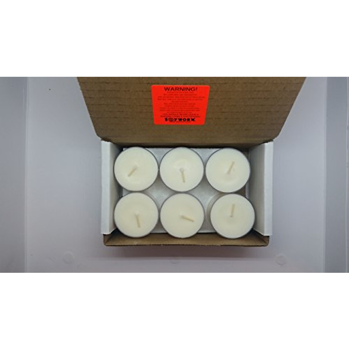 Soy Tealight Candles - 12 Unscented - All Natural Color - Clear Cup Candles with 6 to 8 Hour Burn Time