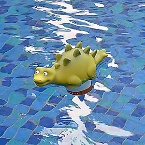 XY-WQ Chlorine Floater, Floating Pool Chlorine Dispenser (Dinosaur), Fits 1 and 3 Inch Tablets for Large and Small Pools, Hot Tub, Spa