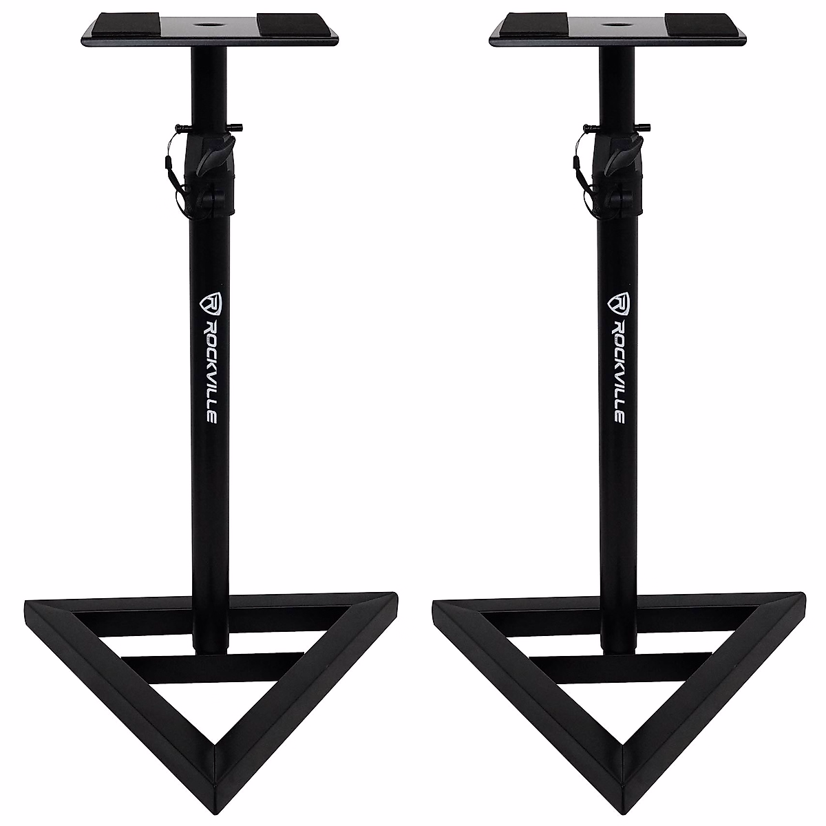 Rockville RVSM1 Pair of Near-Field Studio Monitor Stands w/ Adjustable Height,Black