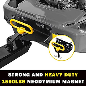 EilxMag Towing Hitch Set, Universal Heavy Duty Zero Turn Mower Trailer Hitch & Strong Neodymium Magnetic Lawn Mower Trailer Hitch Pin with 2 Bolts -1/2'' R-Clip (Combo Pack,Yellow＋Black)