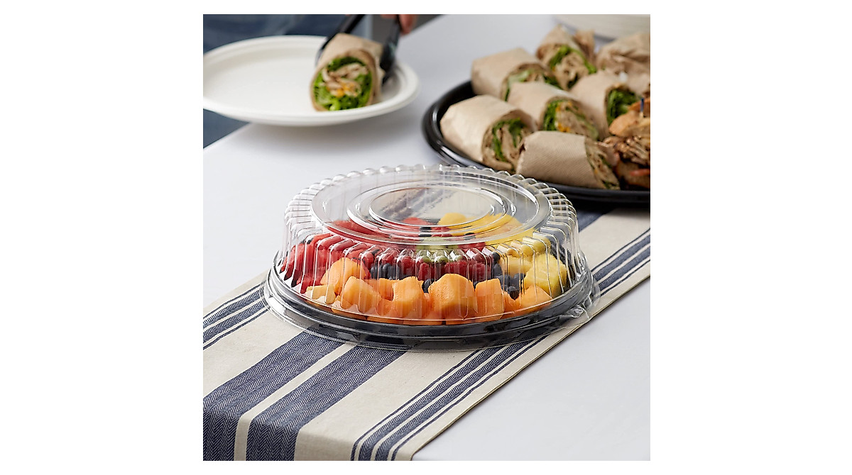 Elegant 12” Heavy Duty Party Tray with Dome Lid
