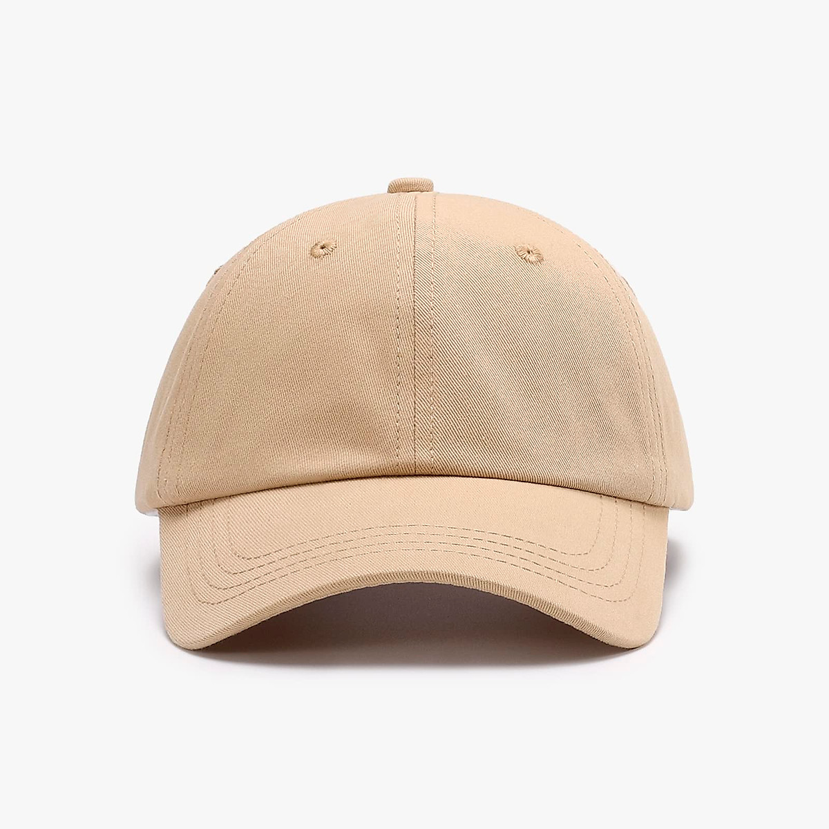 Quanhaigou Low Profile Baseball Cap for Men Women - Cotton Dad Hat-Classic Adjustable Unconstructed Plain Hat (Khaki)