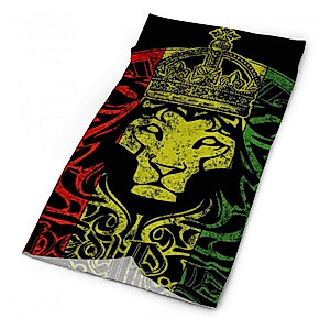 African Flag The Lion of Judah Rasta Rastafari Face Mask Bandana Cooling Neck Gaiter Summer Breathable UV Dust Protection Balaclava Face Cover for Outdoor Sports