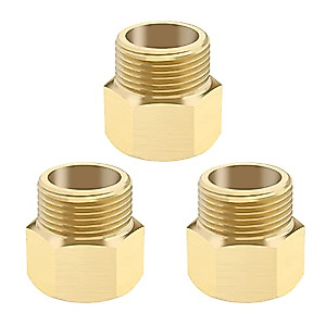 3Pcs Pressure Washer Coupling 1/2 Inch to M22 Adapter Finish Connector Solid Brass Connector Garden Tools Accessories Gold