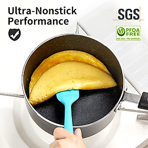 RATWIA 2 Quart Saucepan with Lid,Ultra Nonstick Sauce Pan 2Qt Small Pot with Glass Lid,Great for Home Kitchen Restaurant,Black