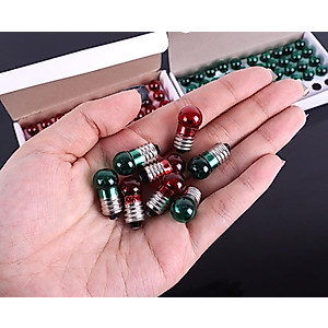 Generic Red E10 Miniature Screw Base Light Bulbs 2.5V Flashlight Lamp Mini Light Bulbs 2.5 Volts (10), White