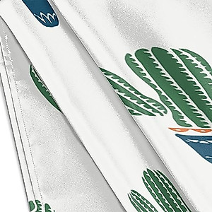 Cartoon Cactus Satin Pillow Cases Silk Satin Pillowcase for Hair and Skin Standard Set of 2 Super Soft Silk Pillowcase with Envelope Closure (20x26 in)