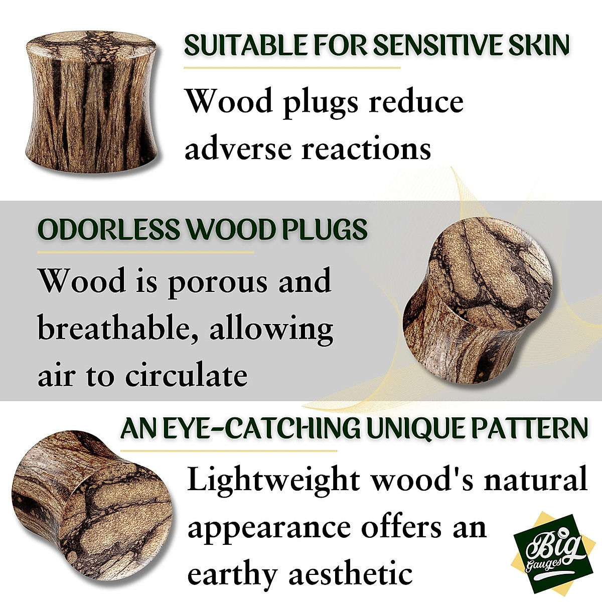 BIG GAUGES Pair of Batik Wood 1/2 Inch Gauge 12mm Double Flared Saddle Piercing Jewelry Ear Stretcher Earring Flesh Solid Plugs BG5267