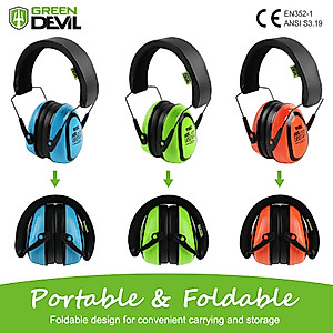 GREEN DEVIL 3 Pack Kids Ear Protection Ear Muffs 27dB Noise Cancelling Hearing Protection Headphones For Toddlers To Teens