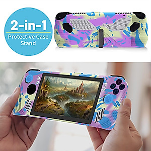 LUPAPA Protective Case for ROG Ally with Kickstand, Protective cover Equipped with Brackets, Anti-Scratch and Anti-Slip, Accessories for ROG Ally Gaming Handheld (Mix of Purple, Yellow and Blue)