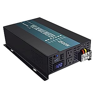 WZRELB for AC appliances 2500W 12V DC to AC Power Inverter Pure Sine Wave Solar Power Converter (RBP250012B1)
