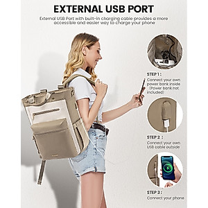 LOVEVOOK Laptop Backpack for Women 17 Inch Laptop Bag with USB Port Wide Open Work Tote Bag Convertible Casual Daypack Business Computer Travel Backpack Purse Teacher Nurse Bag