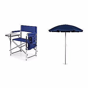 PICNIC TIME ONIVA - a Brand - Sports Chair with Side Table, Beach Chair, Camp Chair for Adults& ONIVA - a Brand Outdoor Canopy Sunshade Beach Umbrella 5.5'